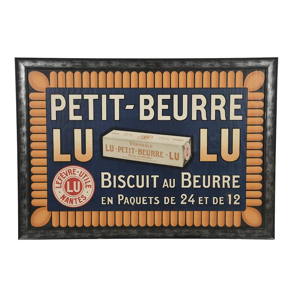 Insegna pubblicitaria Petit-Beurre LU vintage in vendita su Pamono