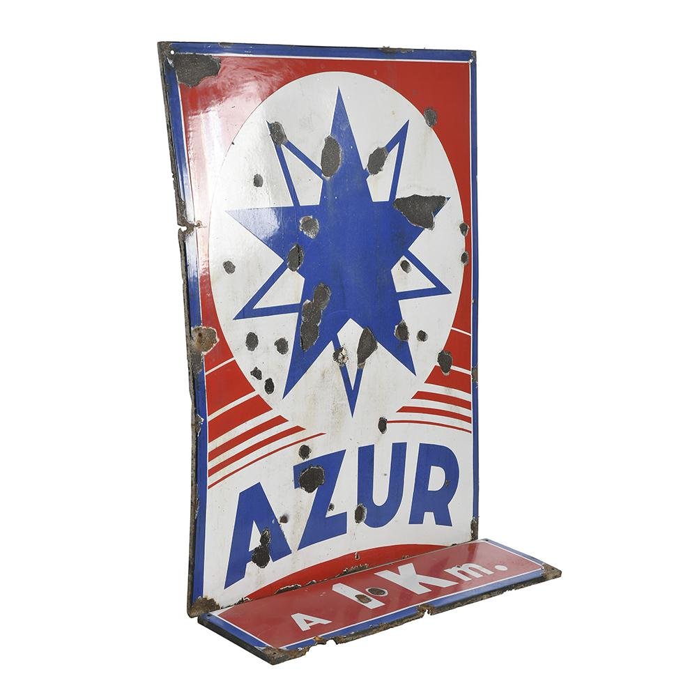 Vintage Azure Enameled Plate for sale at Pamono