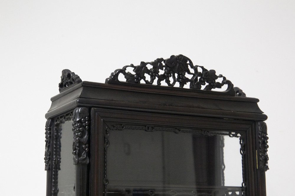 Antique Colonial Showcase in Fine Wood for sale at Pamono