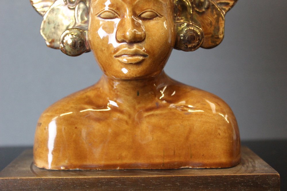 Ceramic Bust of a Balinese Dancer, 1930 for sale at Pamono