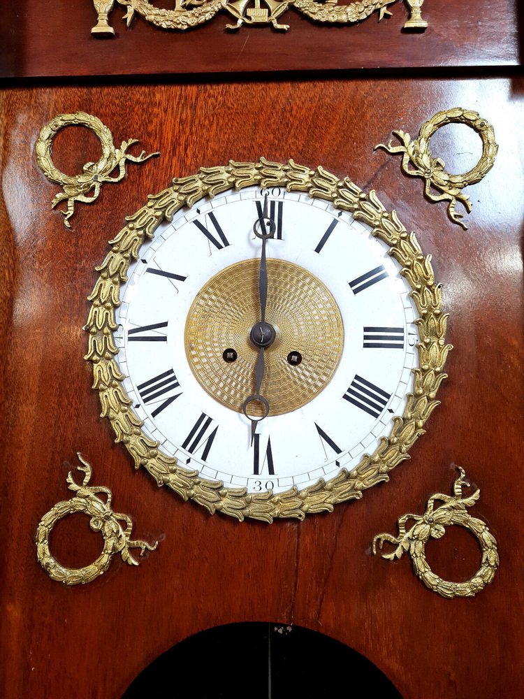 Empire Style Public Prosecutor Clock in Mahogany, 1880s for sale at Pamono