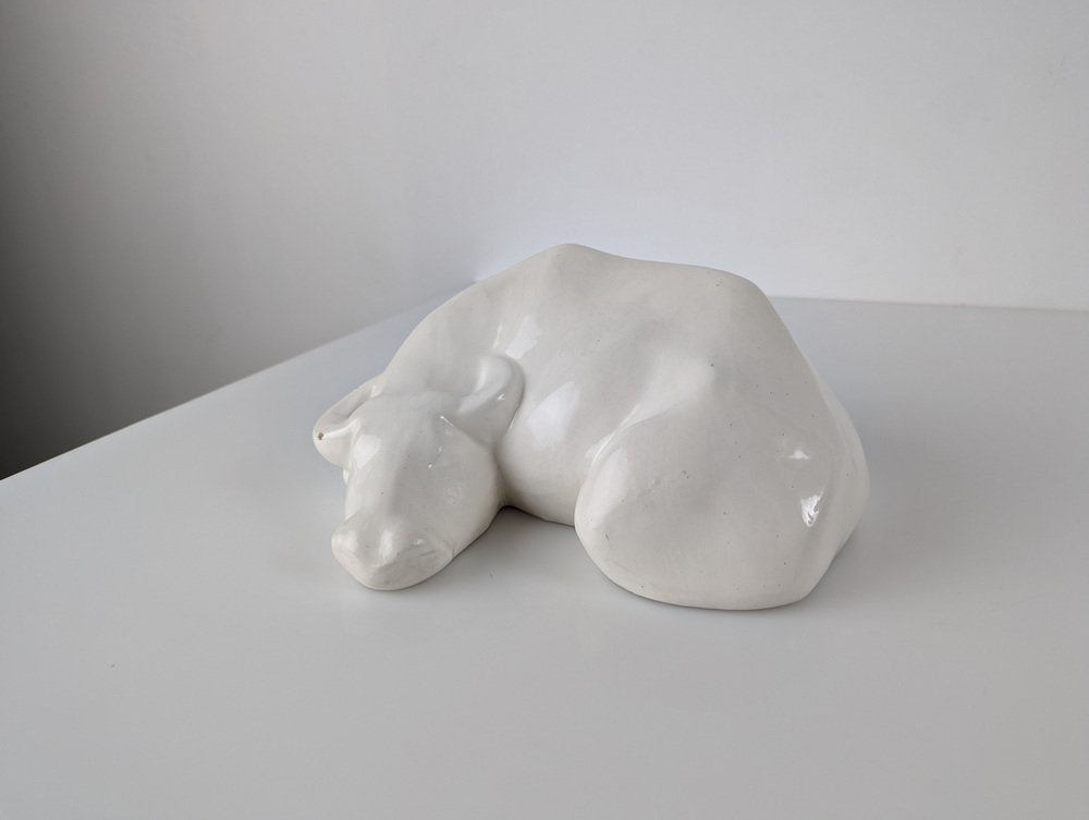 Elena Laverón, Resting Water Buffalo, 1980s, Ceramic for sale at Pamono