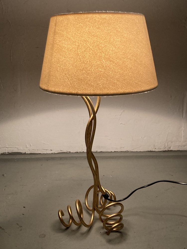 Vintage Bouclé Shade Curly Wavy Free Form Table Lamp, 1960s for sale at ...