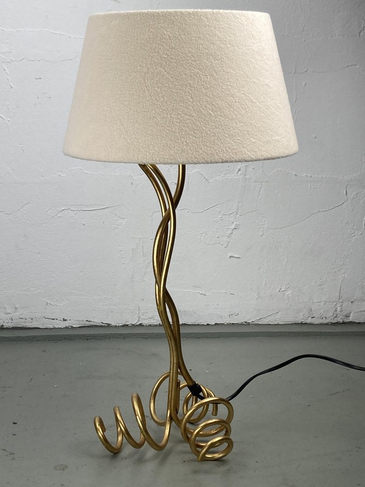 Vintage Bouclé Shade Curly Wavy Free Form Table Lamp, 1960s for sale at ...