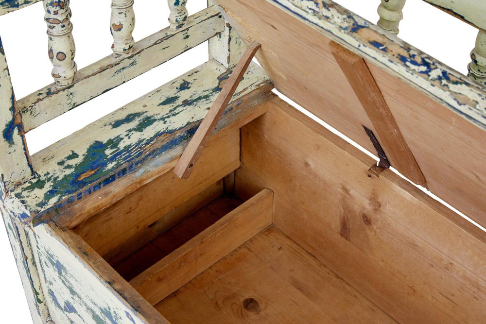 Large Swedish Painted Pine Bench, 1890s for sale at Pamono