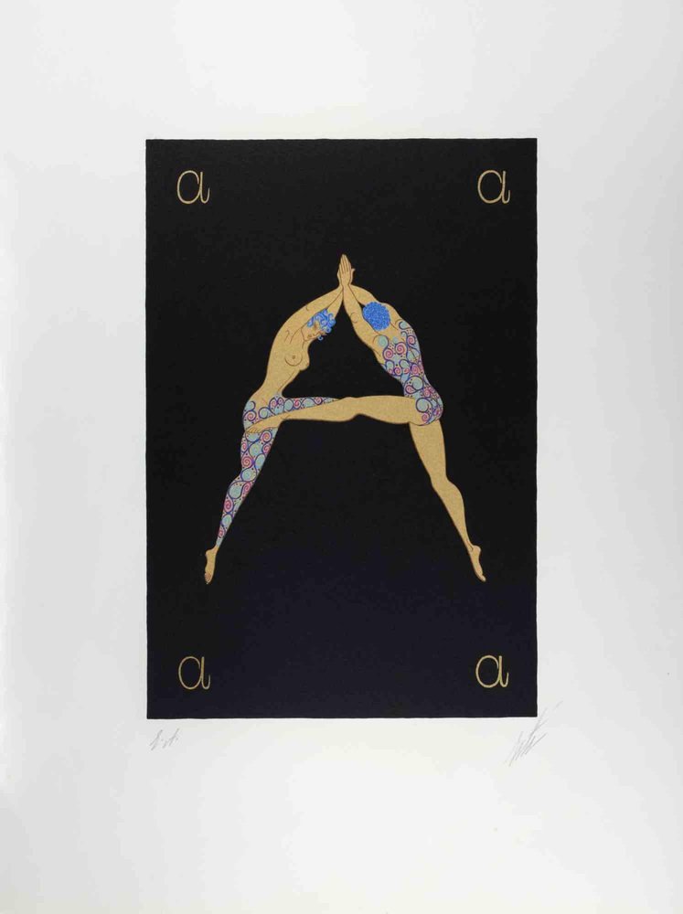 Erté, Letter A, 1976, Lithograph and Screen Print for sale at Pamono