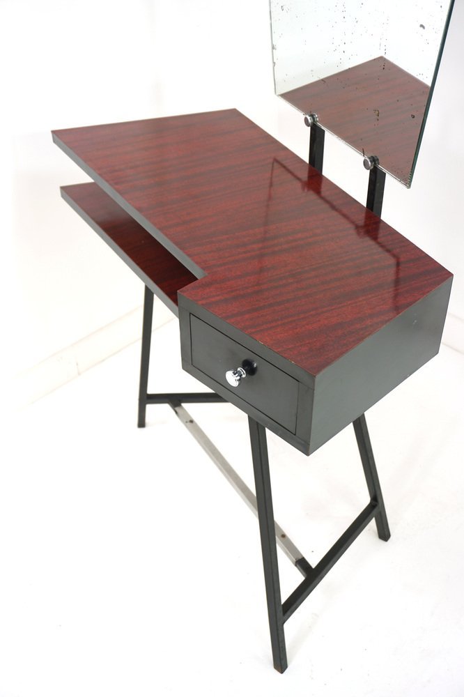 Black Lacquered Metal and Formica Dressing Table, 1950s for sale at Pamono