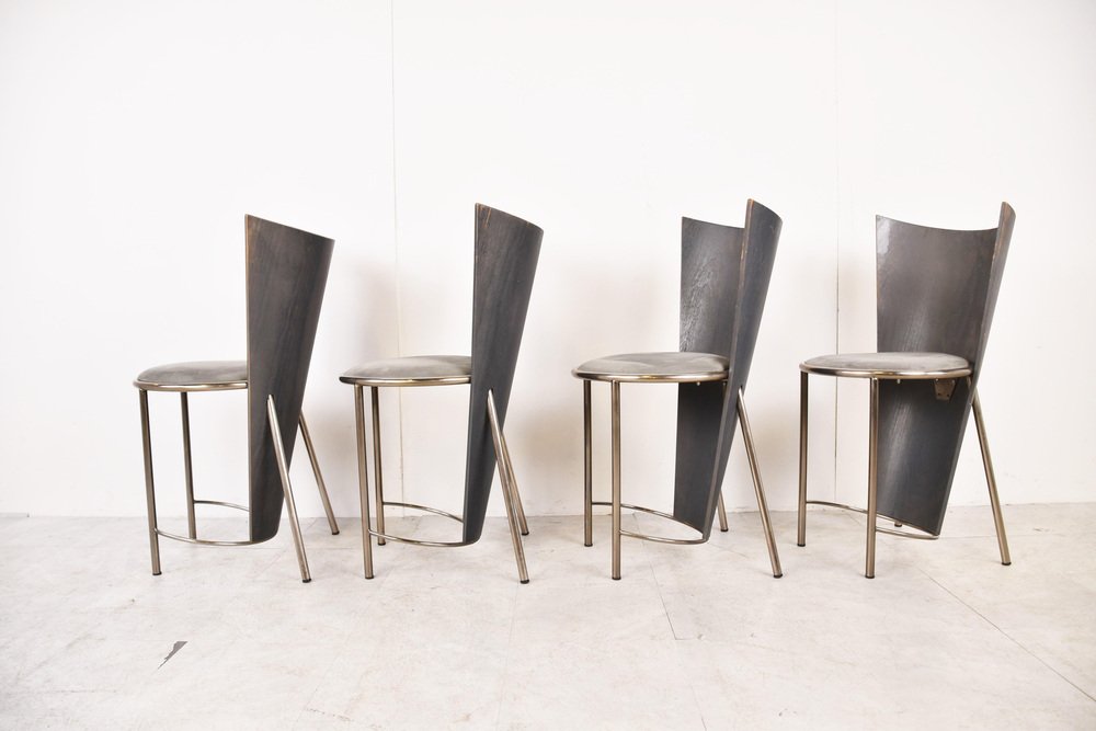 Dining Chairs by Frans van Praet, 1990s, Set of 4 for sale at Pamono