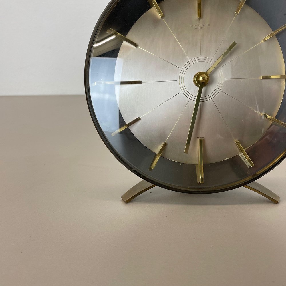 Horloge de Table Hollywood Regency en Laiton de Junghans Meister, Allemagne, 1950s en vente sur ...