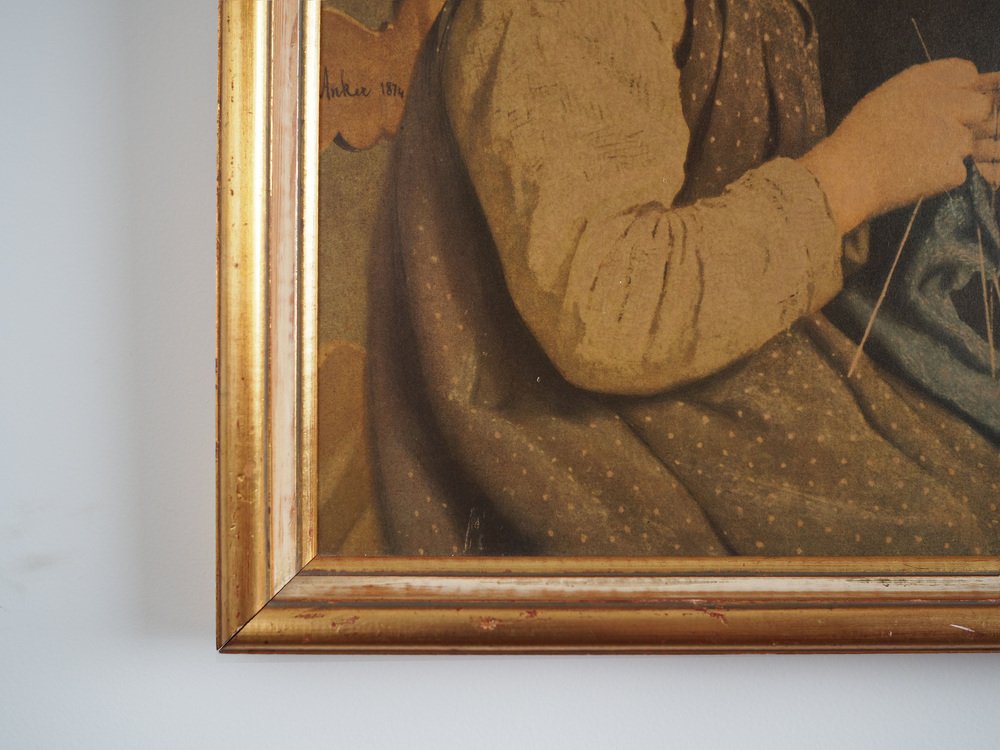 Albert Anker, The Portrait of the Girl, 19th Century, Print on Board ...