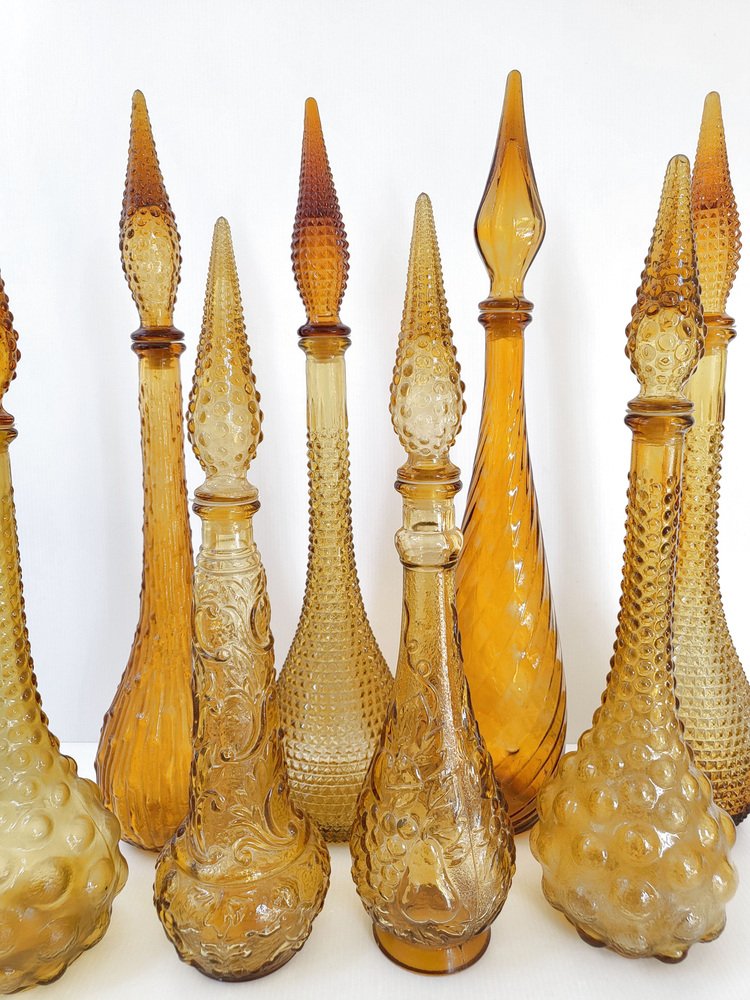 Vintage Carafes in Glass, 1960, Set of 21 for sale at Pamono