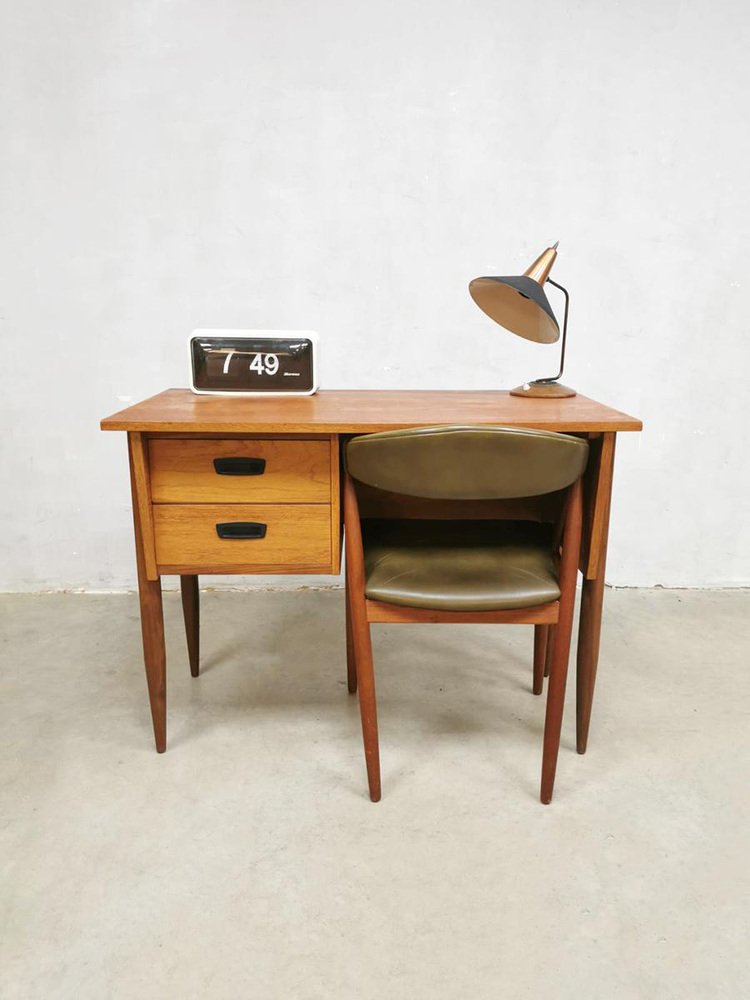 Mid-Century Dutch Writing Desk in Teak, 1960s for sale at Pamono