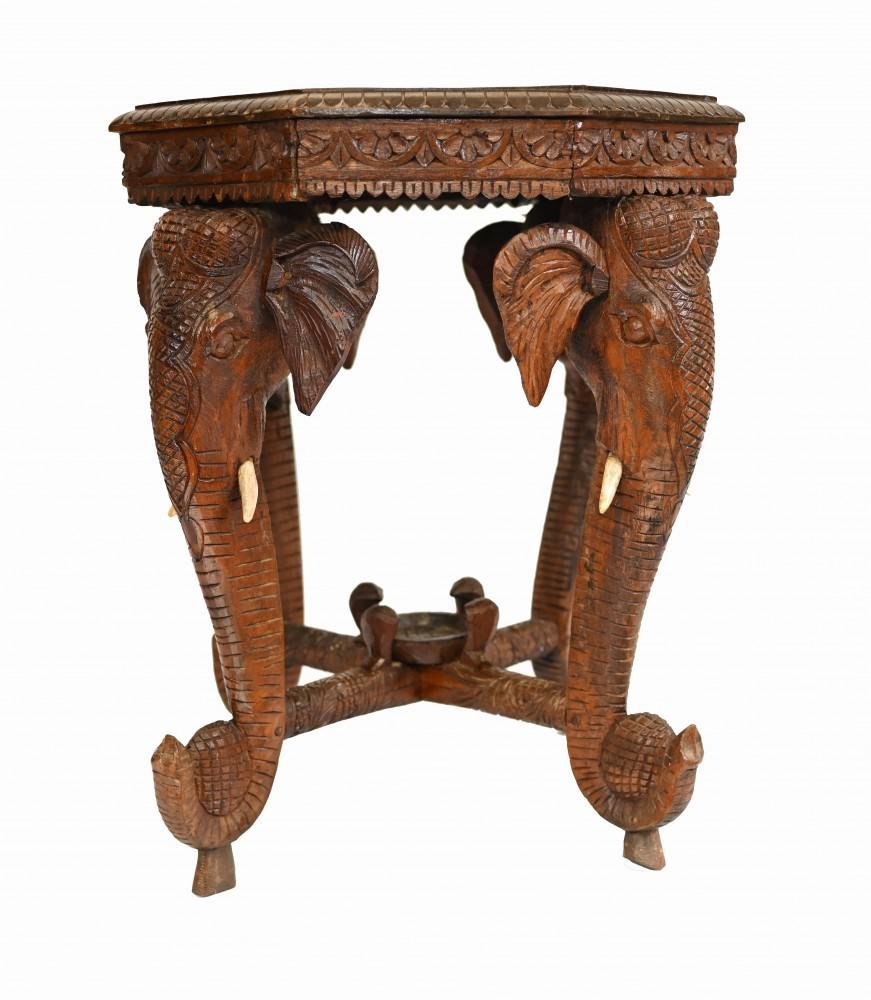 Elephant Legs Carved Burmese Side Table Burma, 1880s for sale at Pamono