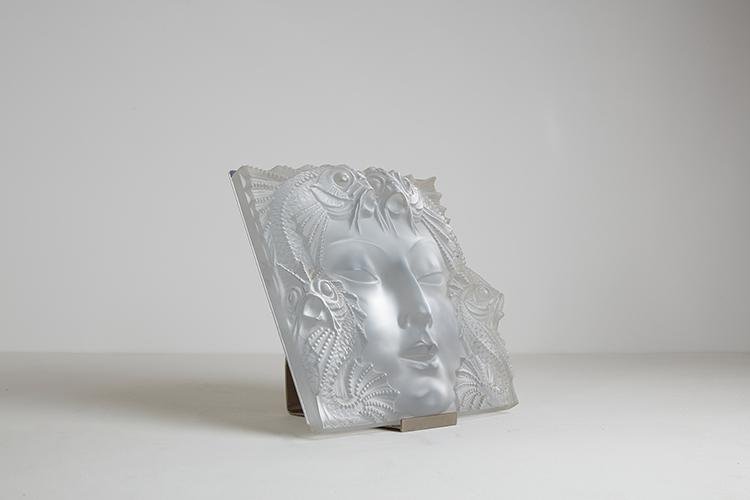 Mask Sculpture by René Lalique, 1980s for sale at Pamono