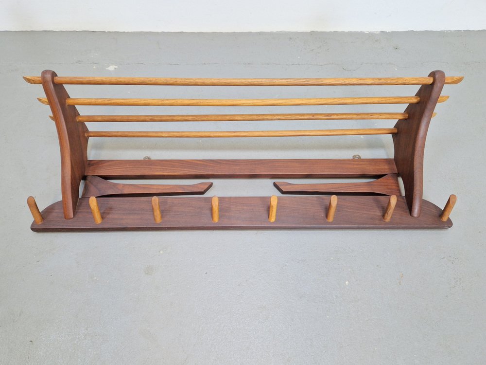 Vintage Dutch Teak Coat Rack from Electrimeufa, 1960s for sale at Pamono