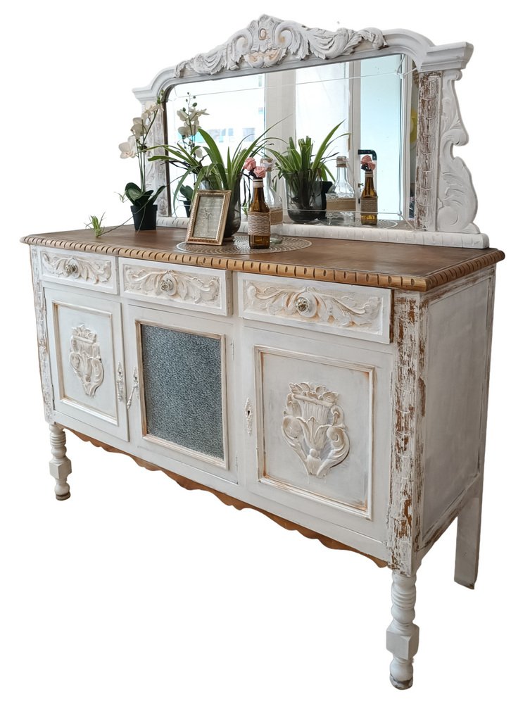 French Provincial Sideboard with Mirror for sale at Pamono
