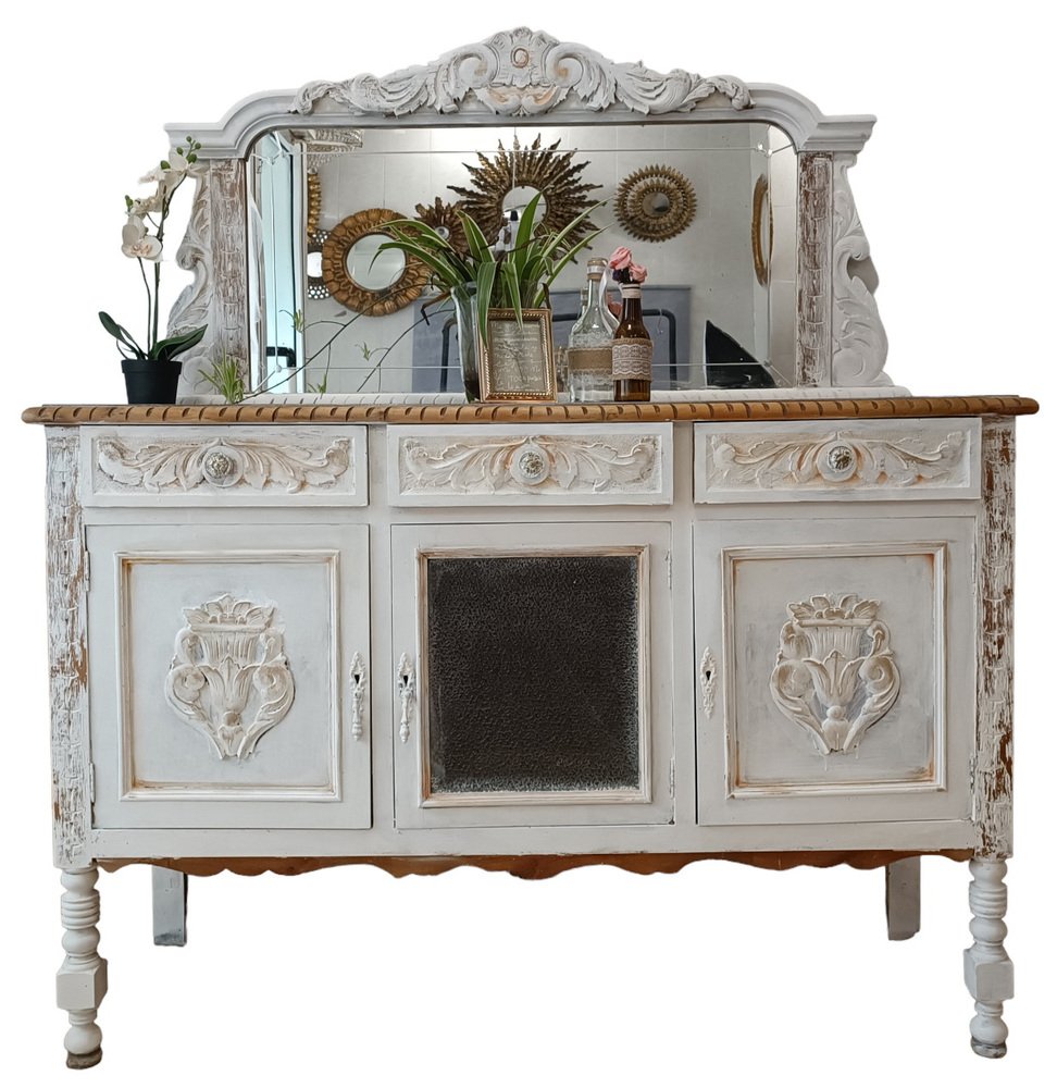 French Provincial Sideboard with Mirror for sale at Pamono