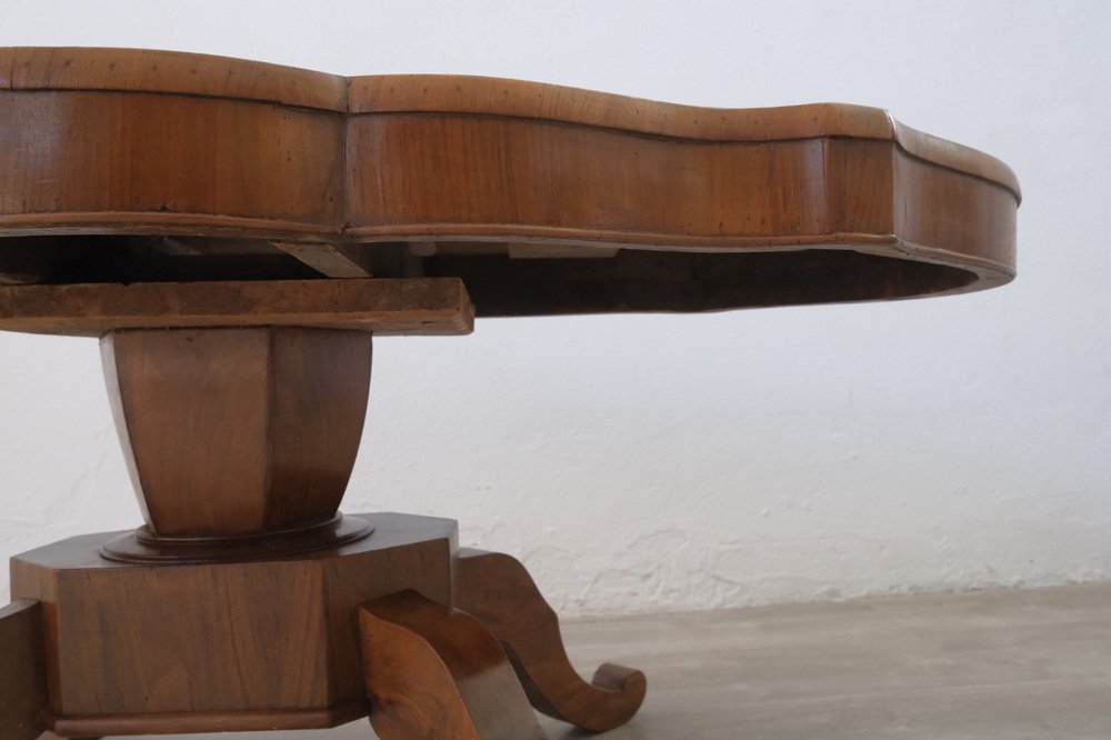 Walnut Wood Carved Table Biscuit Table Coffee Table, 1930s for sale at ...