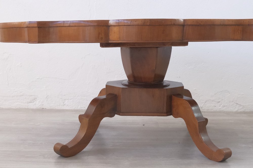 Walnut Wood Carved Table Biscuit Table Coffee Table, 1930s for sale at ...