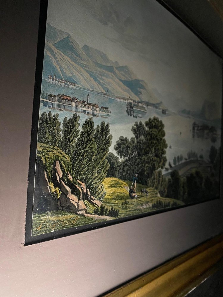 Lake Landscape, 1800s, Etching, Framed for sale at Pamono