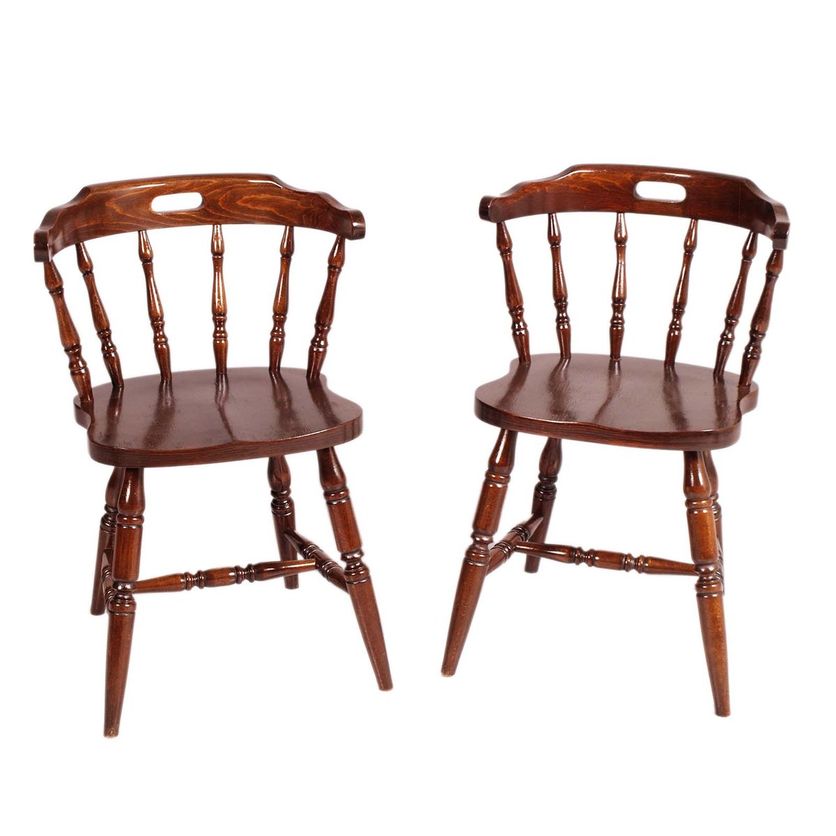 Old America Style Chairs in Chestnut, 1950s, Set of 4 for sale at Pamono