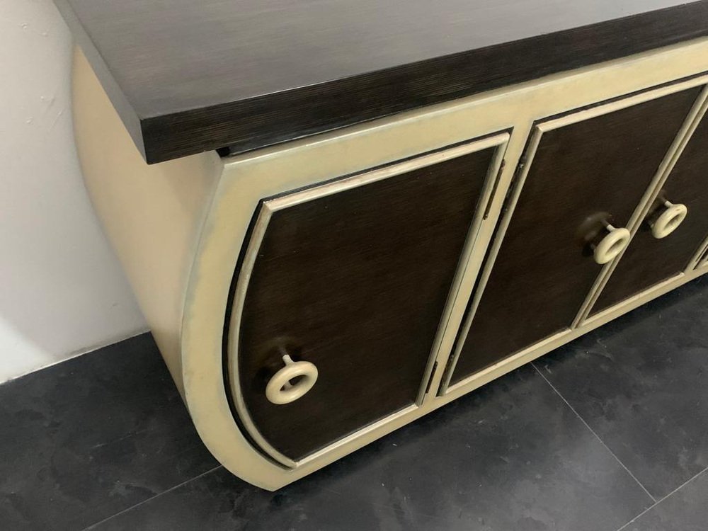 Art Deco Style Lacquered Sideboard with Rounded Sides, 1990s for sale ...