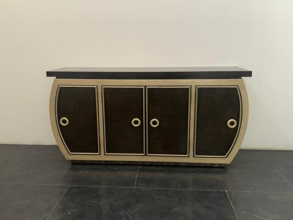 Art Deco Style Lacquered Sideboard with Rounded Sides, 1990s for sale ...