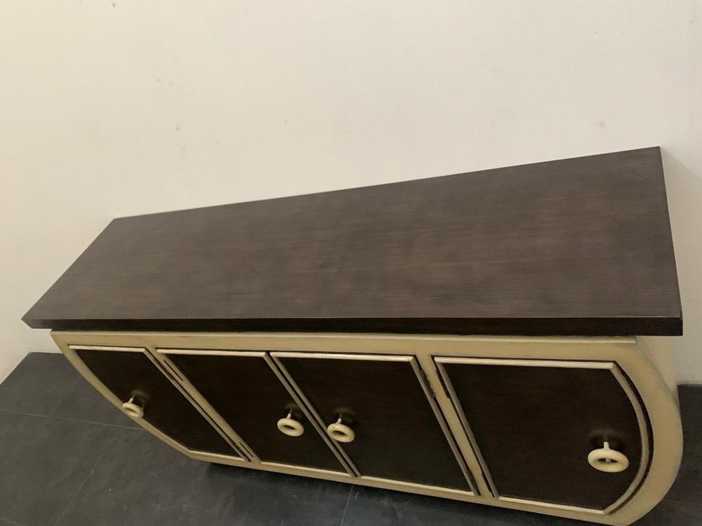 Art Deco Style Lacquered Sideboard with Rounded Sides, 1990s for sale ...