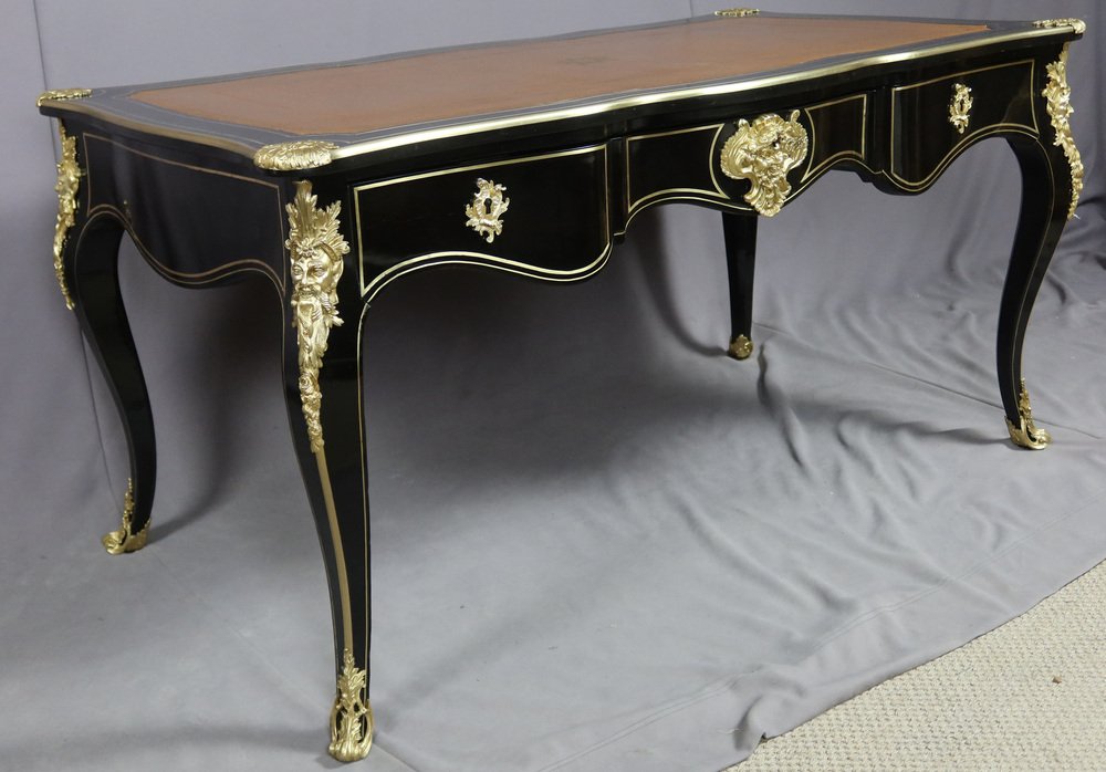 Louis XV Office Desk in Blackened Wood for sale at Pamono