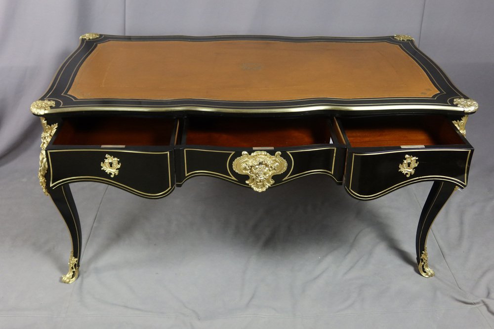 Louis XV Office Desk in Blackened Wood for sale at Pamono