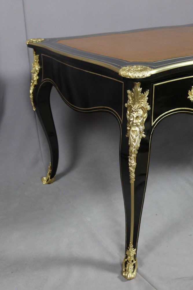 Louis XV Office Desk in Blackened Wood for sale at Pamono