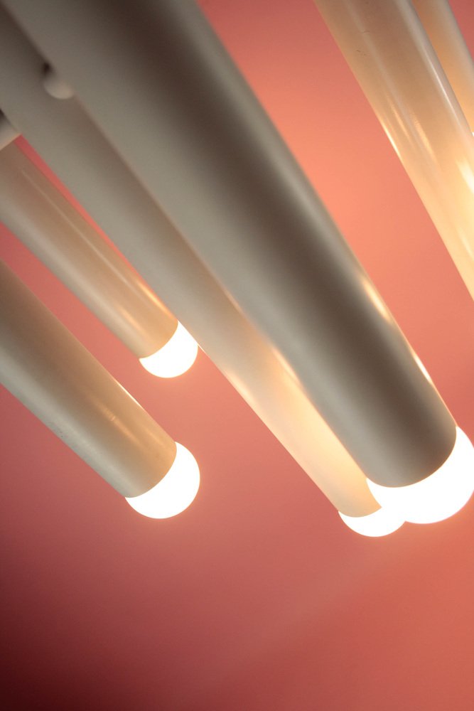 White Tube Ceiling Light from Temde, Switzerland, 1970s for sale at Pamono