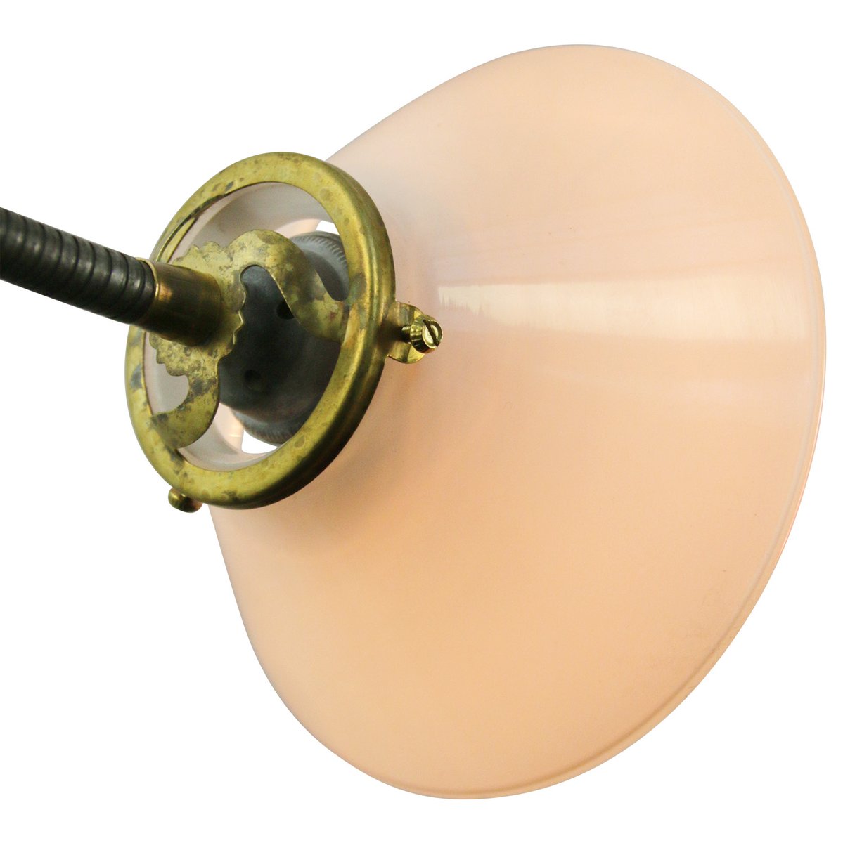 Vintage White Opaline Glass Flexible Arm Clamb Spot Light for sale at ...