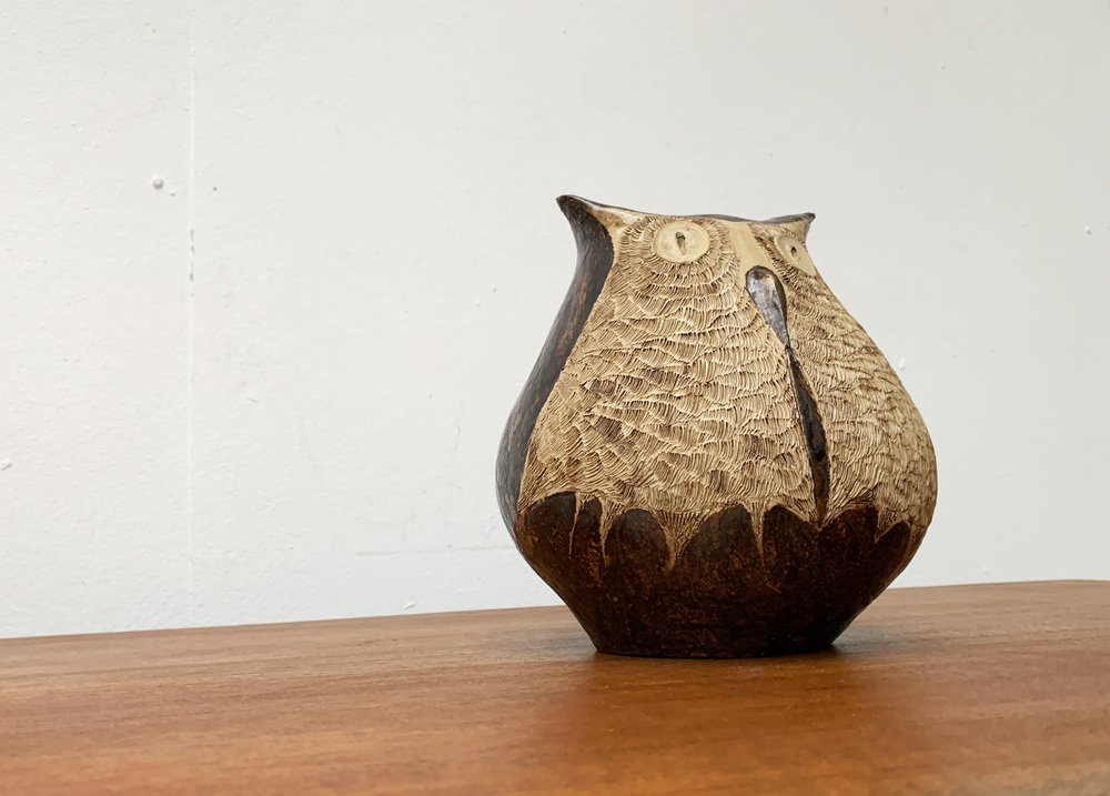 Large Studio Pottery Owl Sculpture, 1980s for sale at Pamono