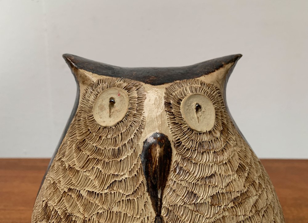 Large Studio Pottery Owl Sculpture, 1980s for sale at Pamono