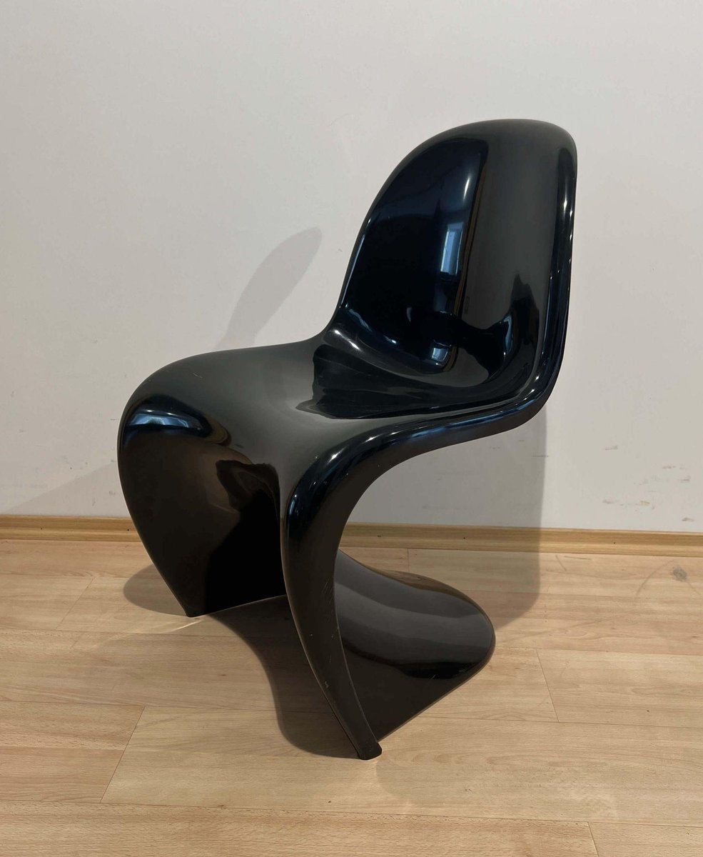 Panton Cantilever Chair in Black Pu by Verner Panton, Germany, 1971 for ...