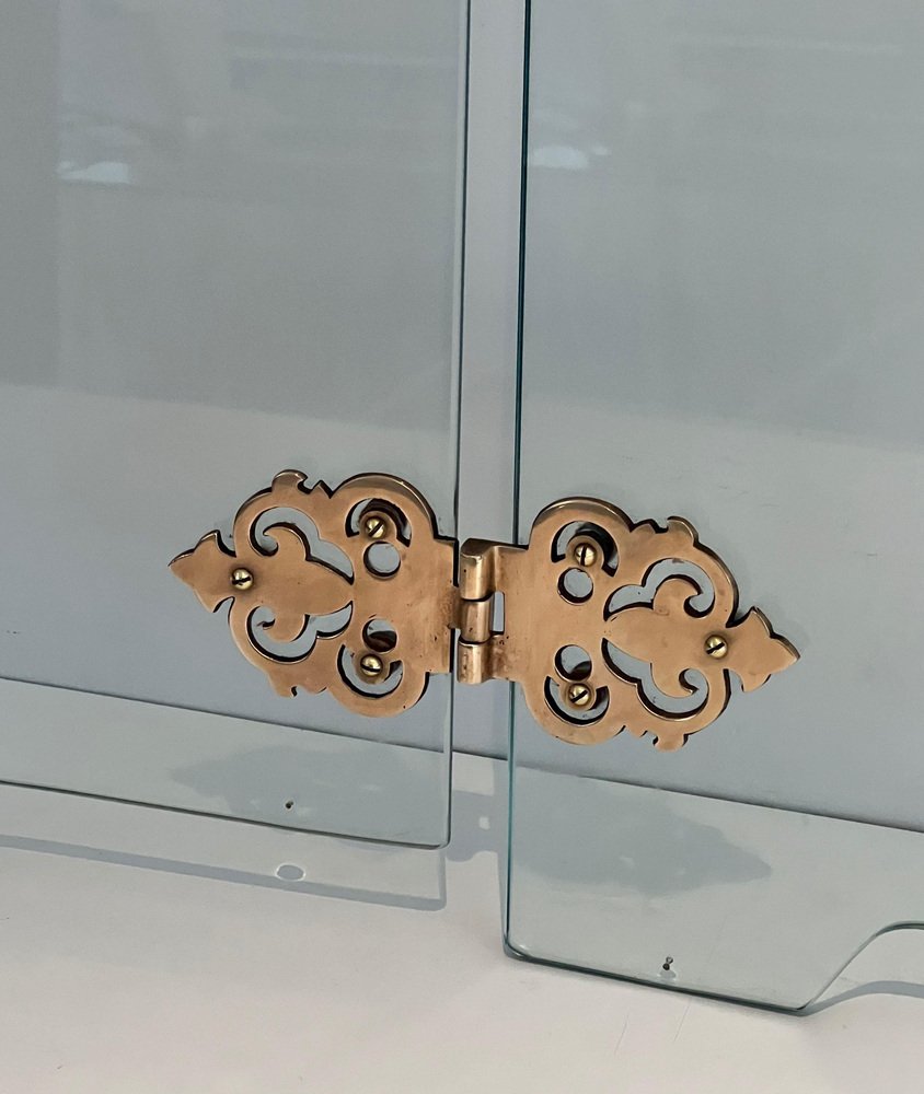 Glass Firewall and Bronze Hinges, 1970s for sale at Pamono