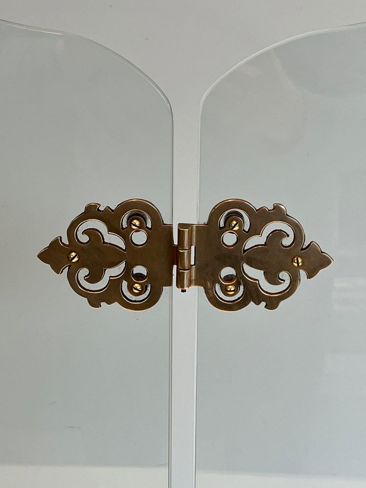 Glass Firewall and Bronze Hinges, 1970s for sale at Pamono