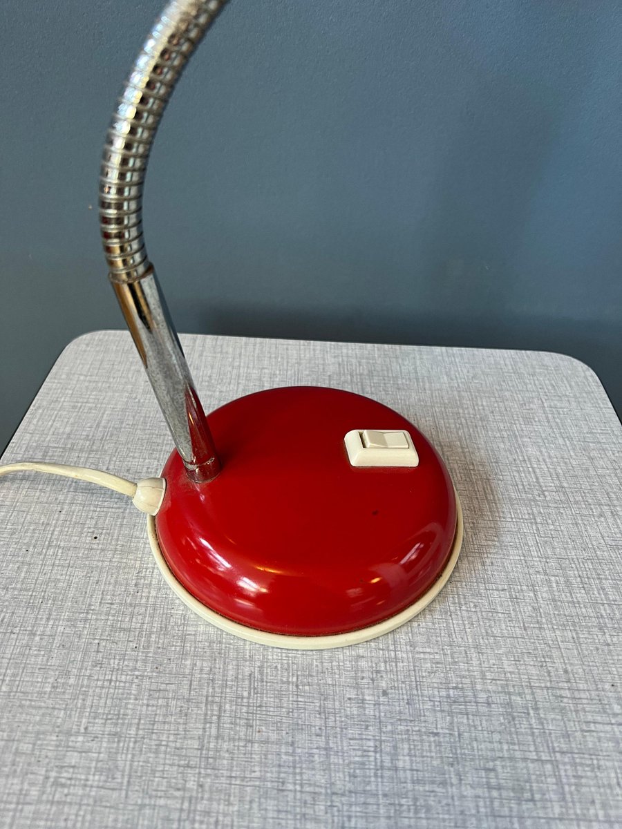 Vintage Spage Age Red Flexible Table Lamp for sale at Pamono