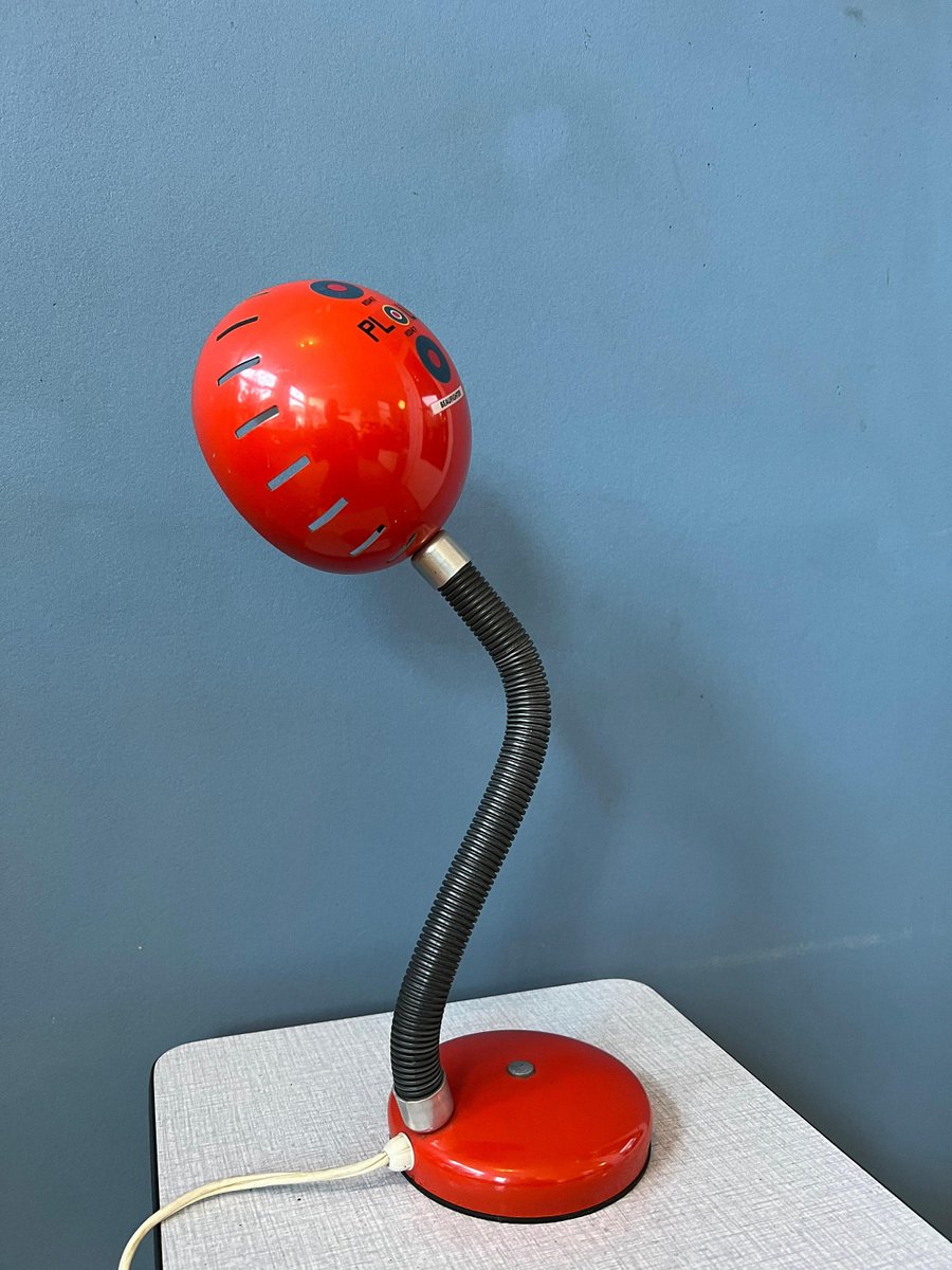 Vintage Spage Age Red Flexible Table Lamp for sale at Pamono