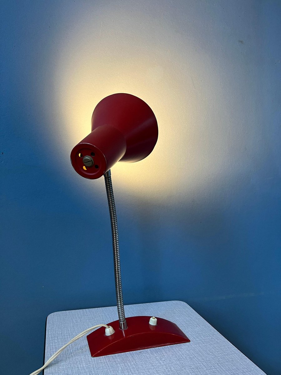 Vintage Space Age Red Flexible Table Lamp for sale at Pamono