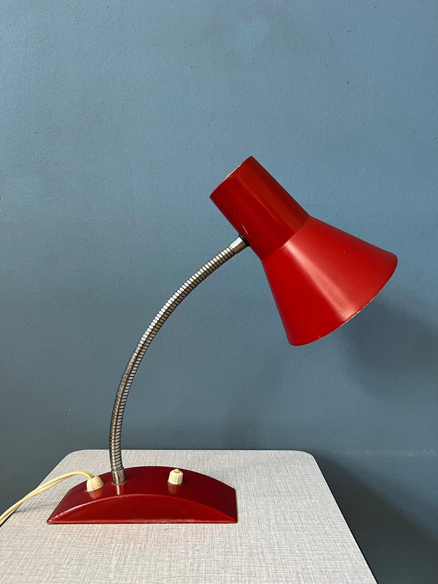 Vintage Space Age Red Flexible Table Lamp for sale at Pamono