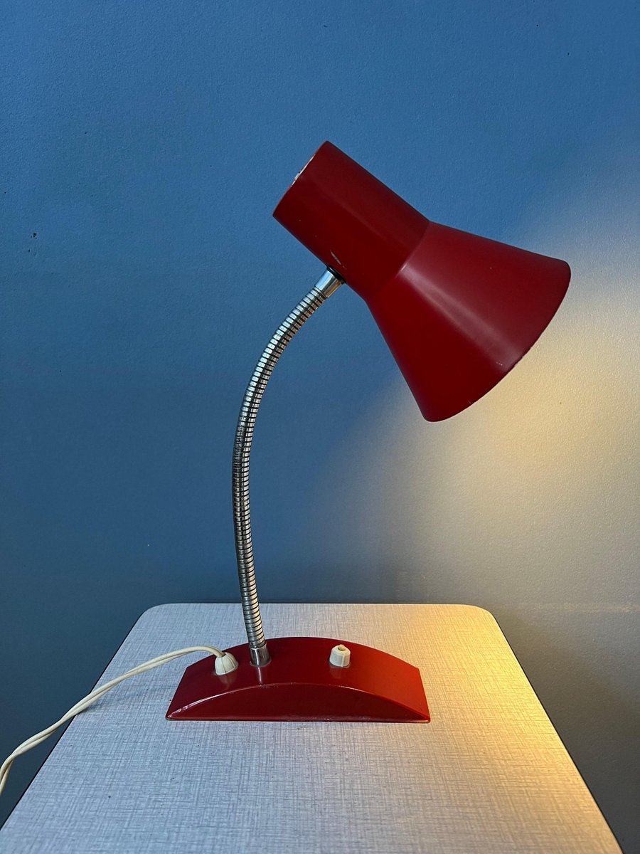 Vintage Space Age Red Flexible Table Lamp for sale at Pamono