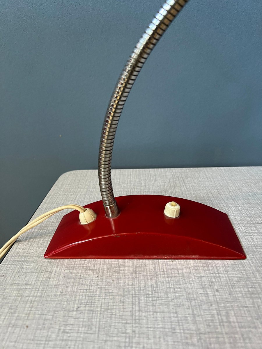 Vintage Space Age Red Flexible Table Lamp for sale at Pamono