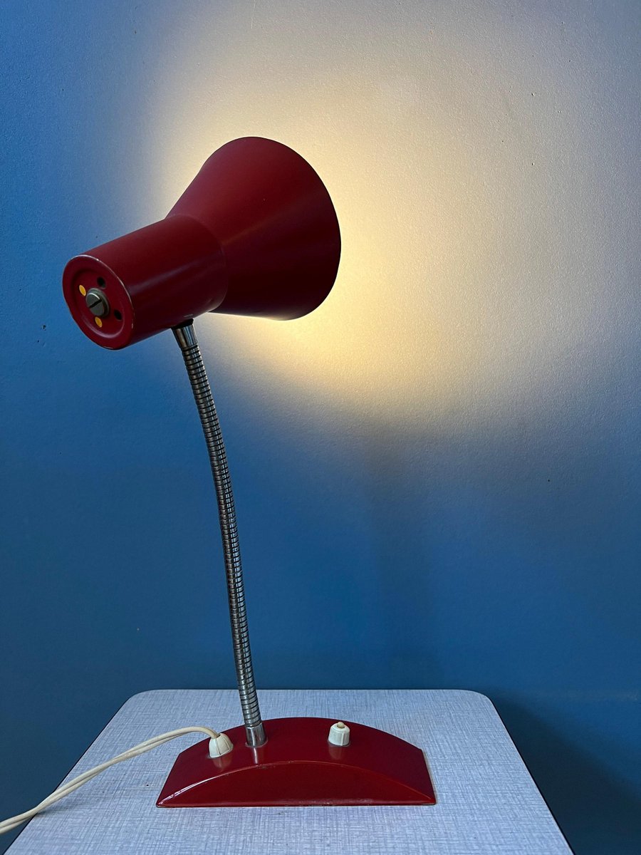Vintage Space Age Red Flexible Table Lamp for sale at Pamono