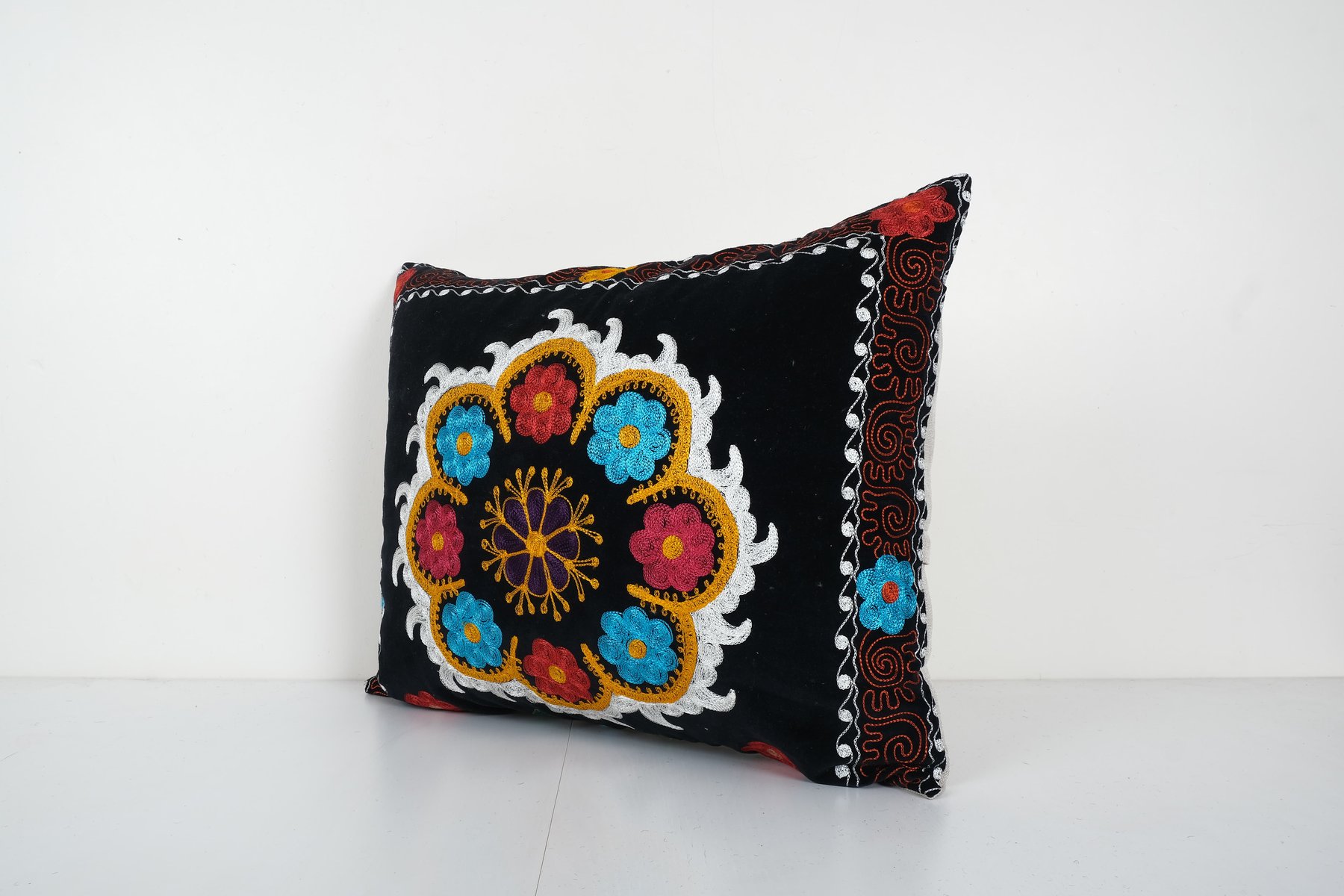 Turkish Velvet Suzani Bench Cushion Cover, 2010s for sale at Pamono