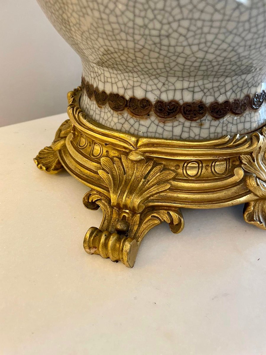 Large Antique Victorian China and Ormolu Table Lamp, 1880s for sale at ...