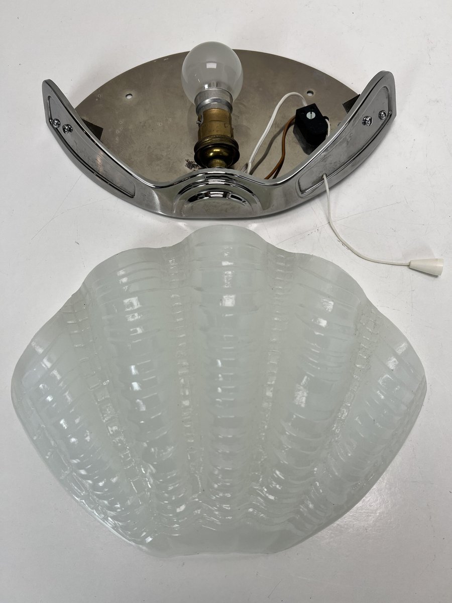 Art Deco Shell Wall Lights, 1920s, Set of 2 for sale at Pamono