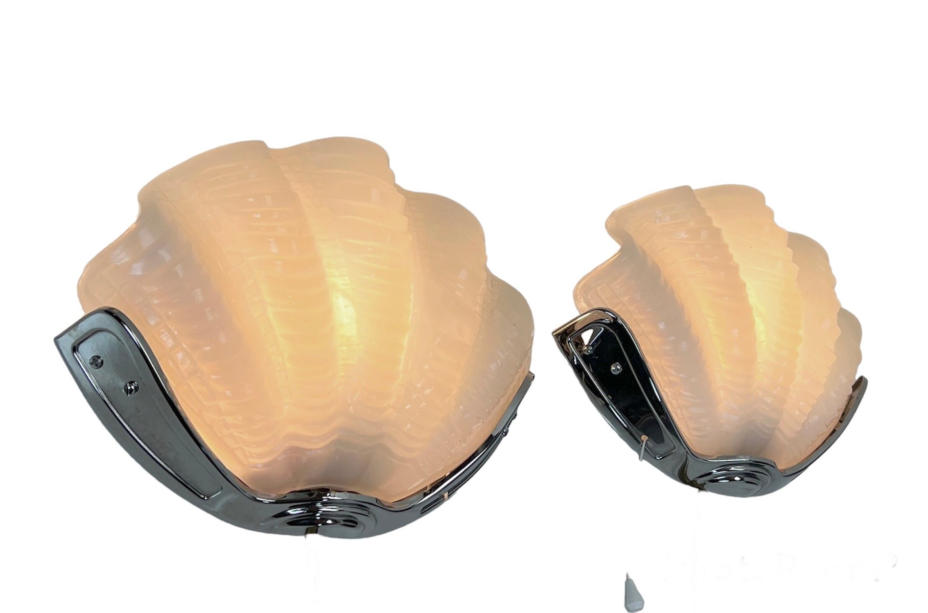 Art Deco Shell Wall Lights, 1920s, Set of 2 for sale at Pamono