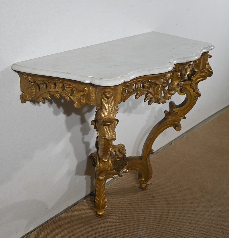 Napoleon III Giltwood Wall Console Table in Louis XV Style, 19th ...